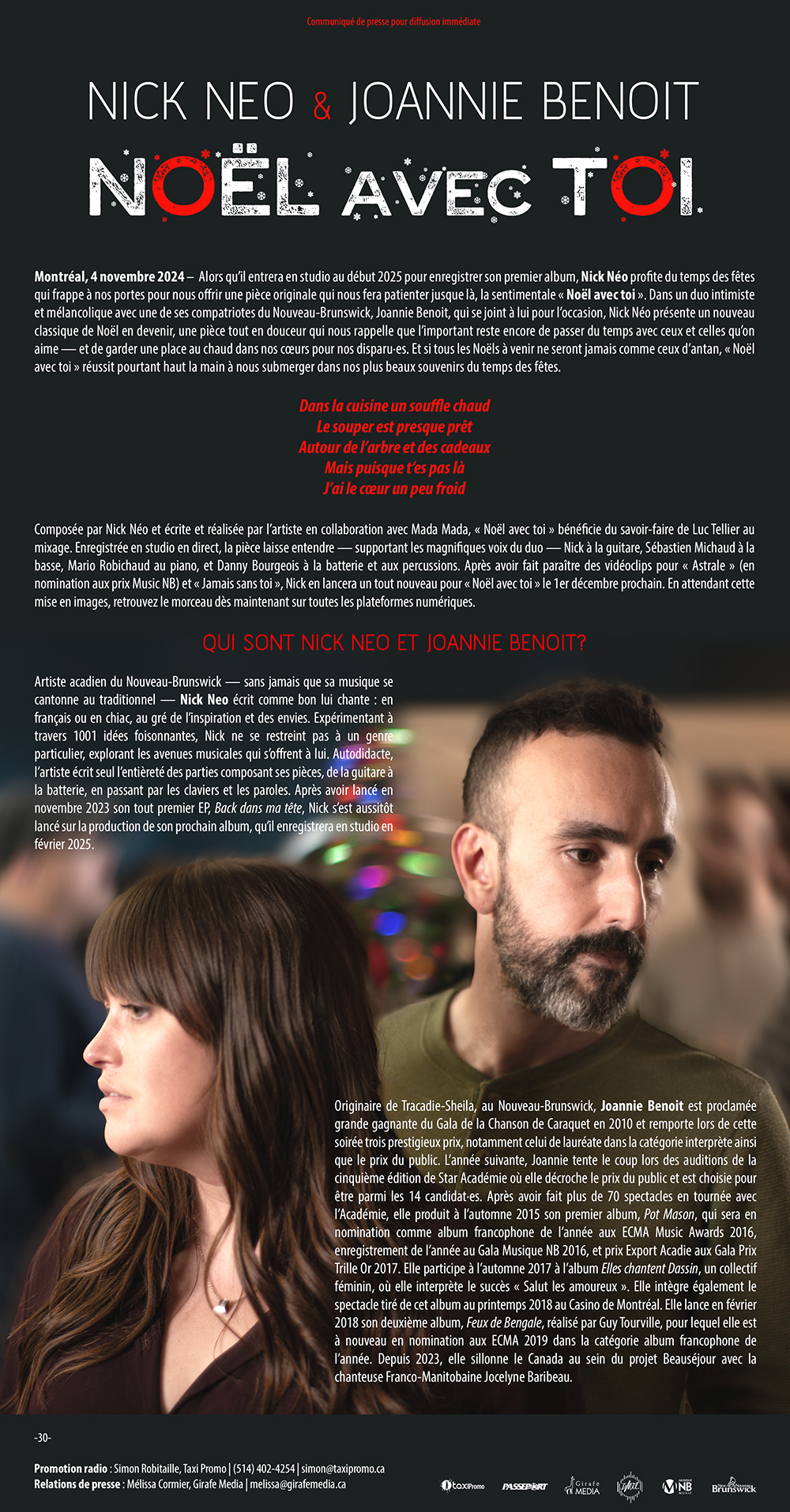 Nick Neo & Joannie Benoit - Noël avec toi